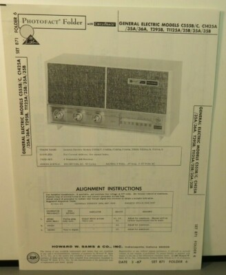 SAMS PHOTOFACT SERVICE MANUAL 871-6 GENERAL ELECTRIC RADIO C555B C1425A T295B | eBay