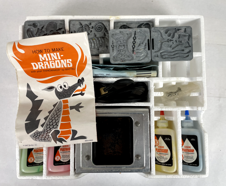 Vintage 1967 Mattel THINGMAKER MINI DRAGONS - Oven, Molds, COMPLETE ...