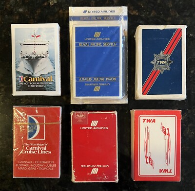 Vintage Airlines & Cruise Lines Playing Cards Lot of 6 Decks | eBay