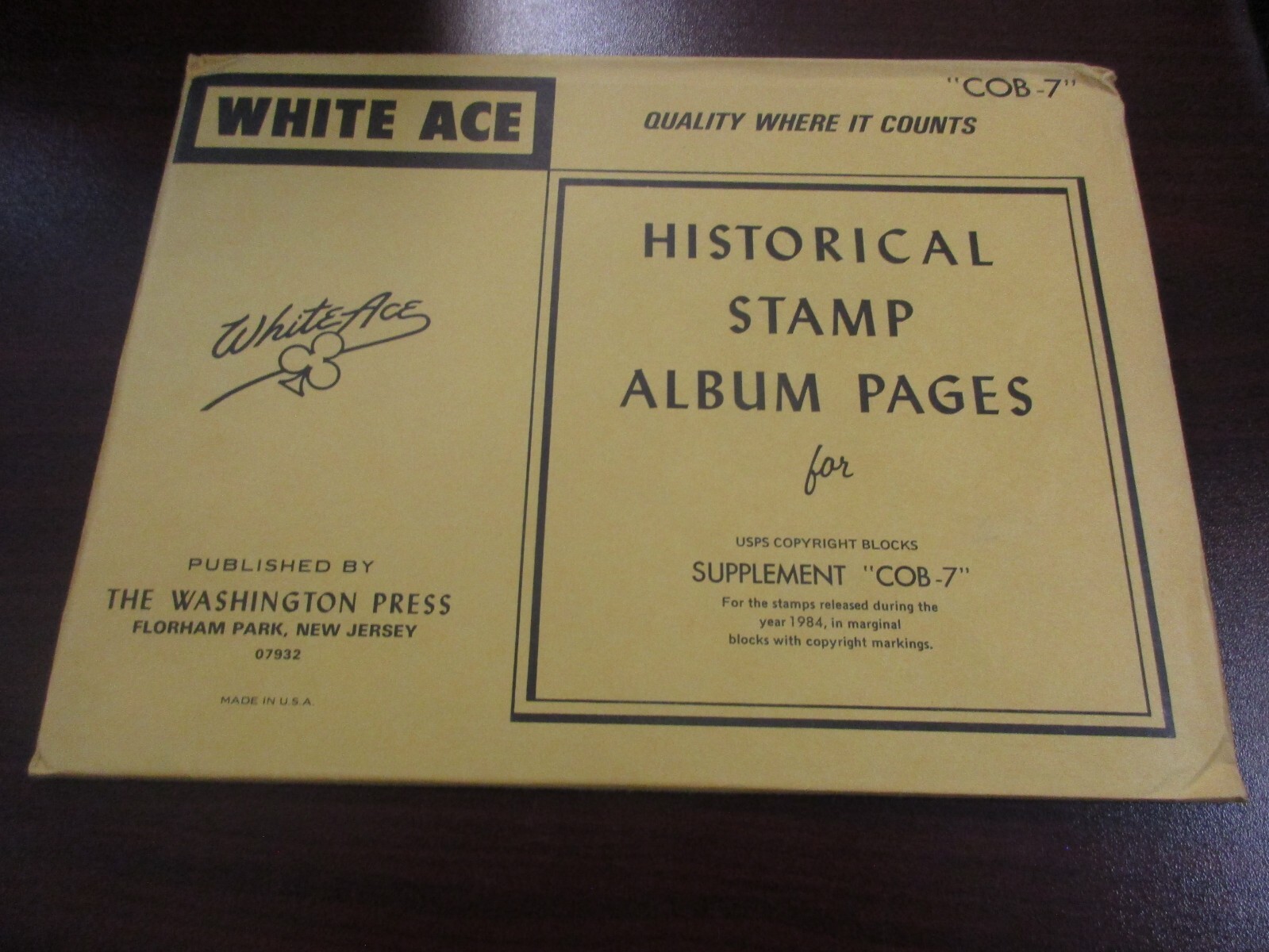 "WHITEACE" STAMP ALBUM PAGES USPS COPYRIGHT BLOCKS SUPPLEMENT #COB-7 ...
