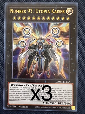 3X Yugioh Number 93: Utopia Kaiser MAMA-EN067 Ultra Rare 1st Edition NM ...