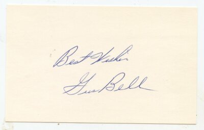 GUS BELL Vintage Signed Index Card 1961 Reds HOF 1962 Mets BEAUTY Guar ...