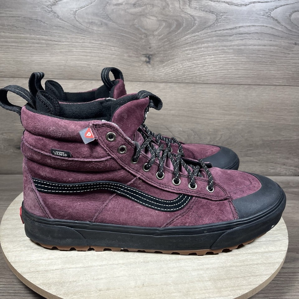 Vans Sk8 Hi MTE-2 Port Royale Maroon Suede Black Shoes Boots Mens Size ...