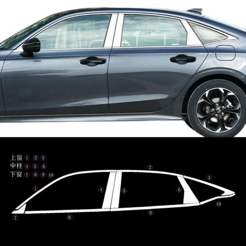For Honda Civic Sedan 22-24 Stainless Chrome Window Sill Trim Molding ...