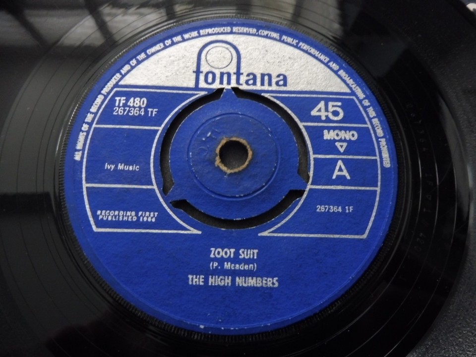 The High Numbers – Zoot Suit c/w I'm The Face 1964 UK 45 FONTANA THE ...