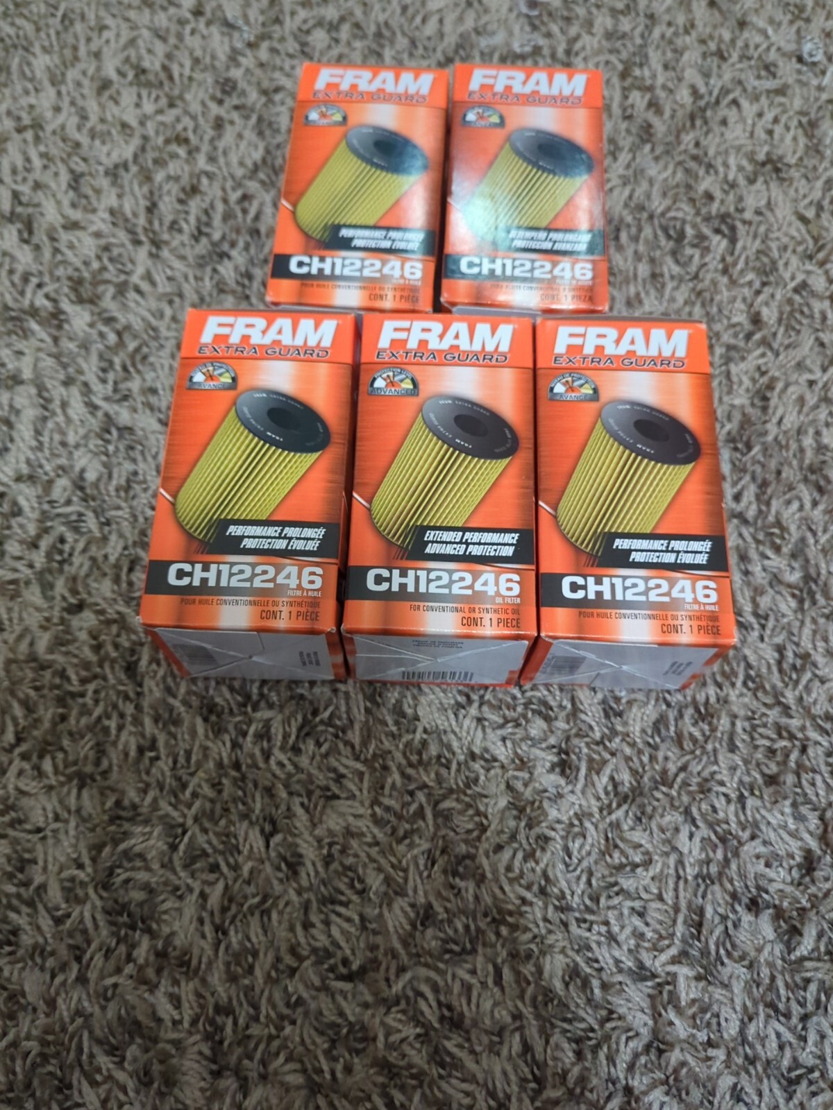 Lot Of 5 FRAM Extra Guard CH12246 Engine Oil Filters for WL10283 Oil ...