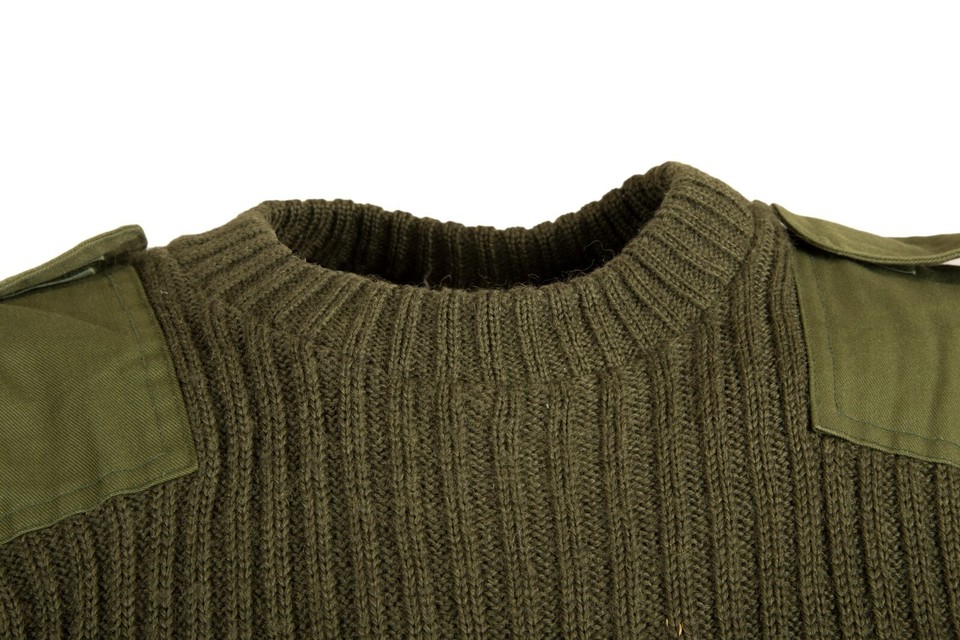 Real British Army Green Commando Jumper Wool Crew Neck Woolly Pully XS ...