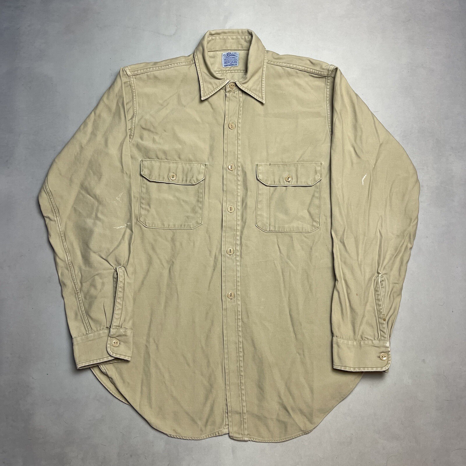 Vtg 40s Hercules Reeves Mountain Cloth Heavy Button U… - Gem