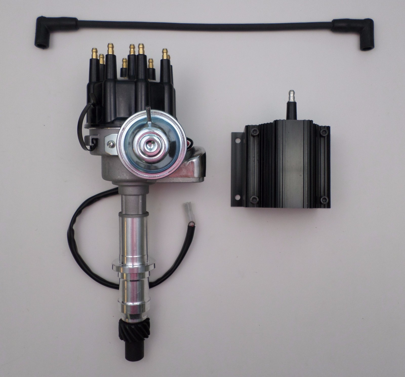 PONTIAC BLACK Small Cap HEI Distributor + Coil + Wire 301 326 350 389 ...