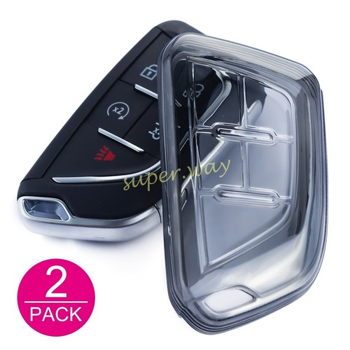 2x Transparent Key Case Cover Shell Fob For 2020-2025 Cadillac XT4 CT4 ...