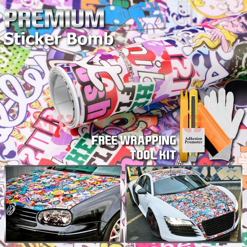 24"x60" JDM Cartoon Sticker Bomb Car Laptop Vinyl Sticker Wrap Decal ...