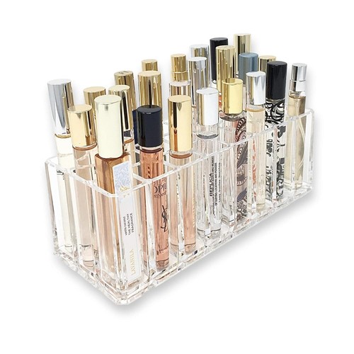 Acrylic Caddy Organizer For 24 Rollerball Perfume Bottles Clear Storage ...