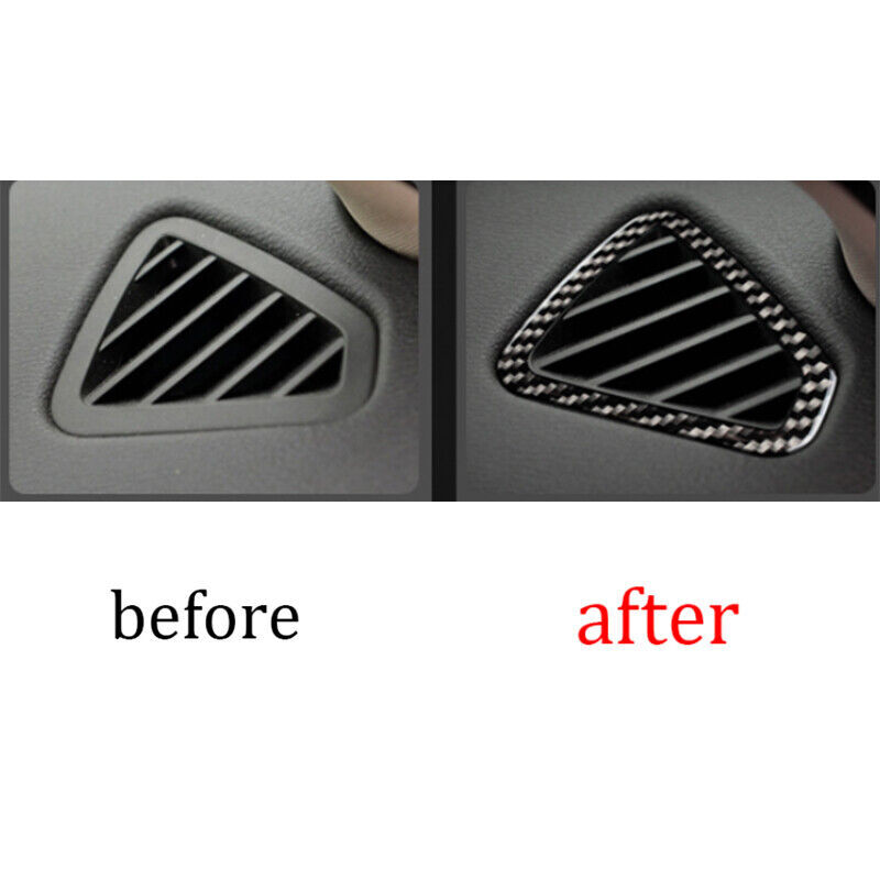 For BMW X5 X6 F15 2014-2018 Real Carbon Fiber Dashboard L&R Air Outlet ...
