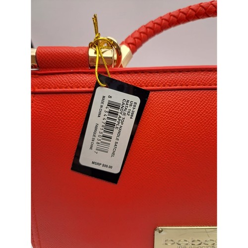 Bebe Los Angeles Women's Natalie top handle satchel Candy Apple | eBay
