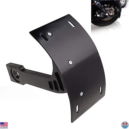 Black Motorcycle Vertical Side Mount License Plate Holder Bracket for ...