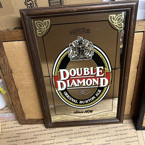 Vintage Double Diamond Original Burton Ale Beer Mirror Sign Bar Wood 14 ...