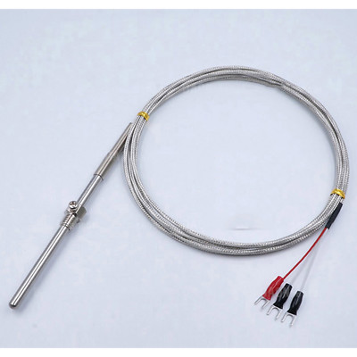 RTD PT100 ohm Probe Sensor L 50mm(1.96") 3/8" Bolt D 4.8Ø 2M(6.56ft) 3P ...
