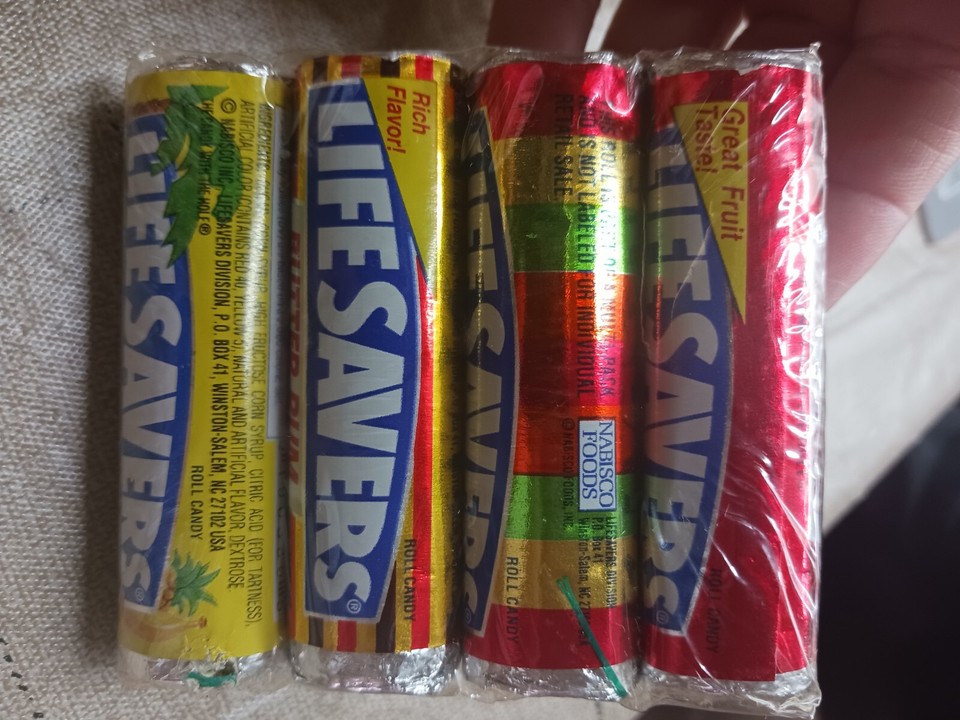 Vintage Original 5 FLAVOR Butter Rum Fruit Life Savers Candy Roll ...