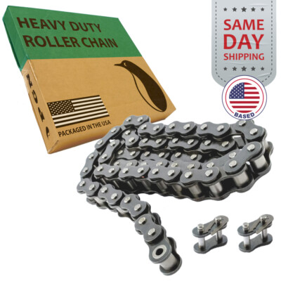 #80H Heavy Duty Roller Chain x 10 feet + 2 Connecting Links + Same Day ...