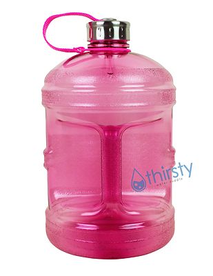 Pink BPA FREE 1 Gallon Water Bottle Steel Cap Jug Container Canteen ...