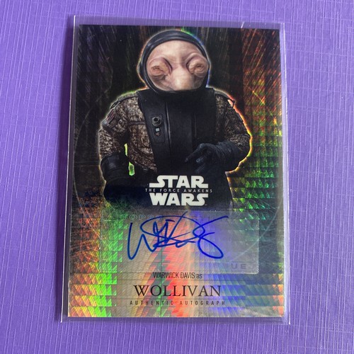 Topps Star Wars Force Awakens Autograph Auto Warwick Davis Wollivan ...