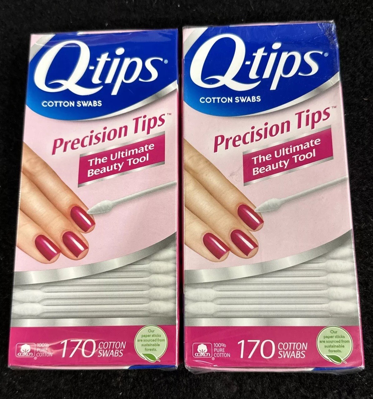 Q-tips Cotton Swabs with Precision Tip 170 Count Lot of 2 Packs ...