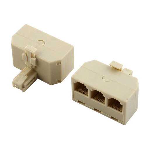 2 Pcs RJ11 Triplex Jack Telephone Cord Adapter Coupler | eBay