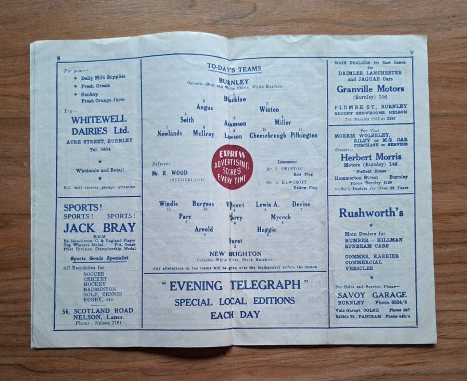 1957 - Burnley v New Brighton, FA Cup 4th Rd Match Programme. | eBay UK