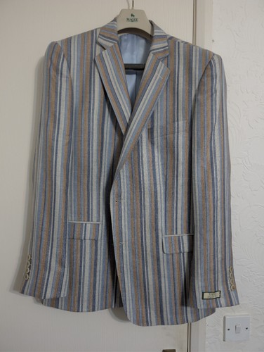 Magee Blazer Jacket Men's 44R Donegal Linen Blend Single Breasted | eBay