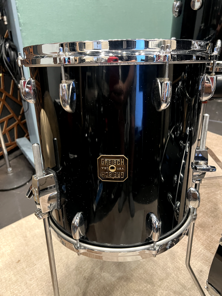 Vintage Gretsch Square Badge Drum Set 18/12/13/14x14 Bop Black Nitron ...