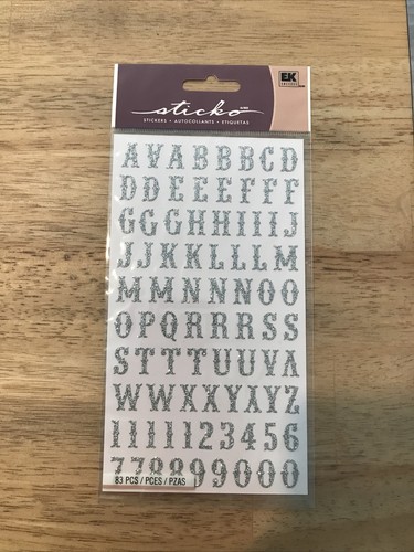 EK Success Sticko Carnival Silver SM Glitter Alphabet Letter Stickers ...