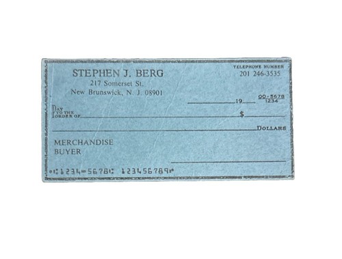 Stephen J. Berg of New Brunswick, NJ Check | eBay