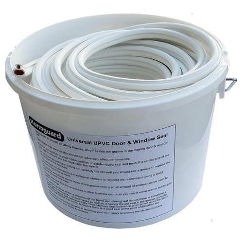 White Stormguard Replacement 20m Gasket UPVC Window Door Seal Draught ...