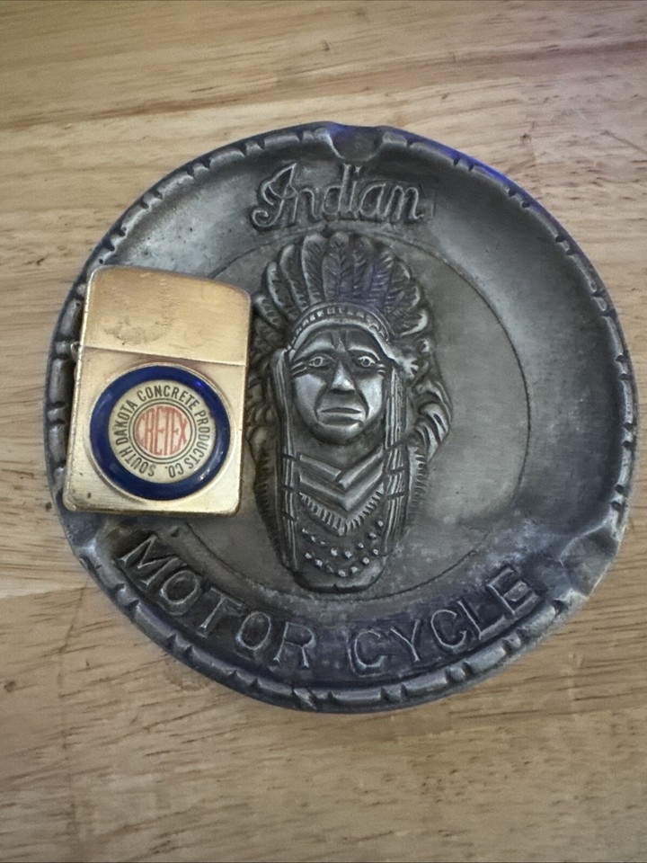 Indian Ashtray South Dakota Lighter Combo Western Concrete Cement ...
