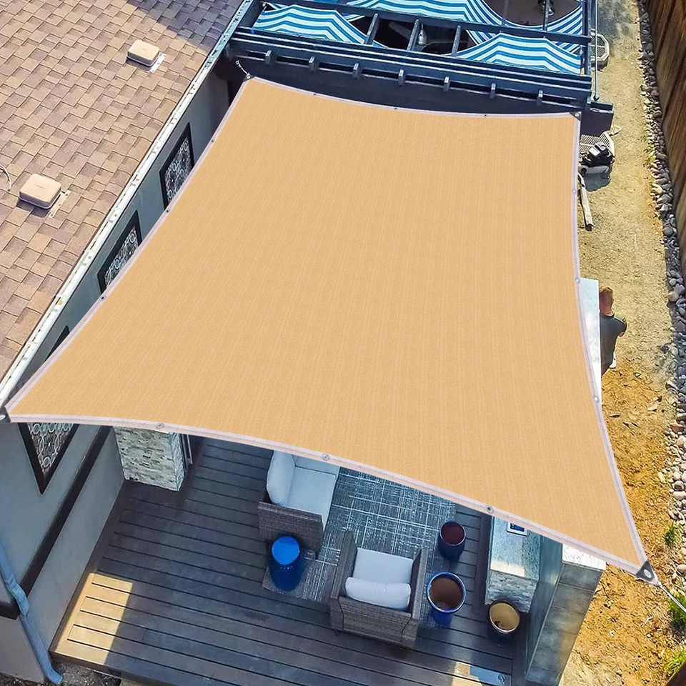 90% Outdoor Sunblock Shade Cloth UV Resistant Shade Net Taped Edge With ...