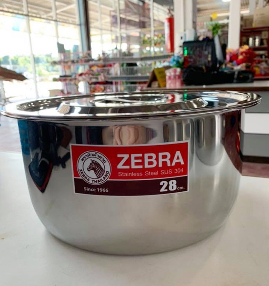 10PcSet Zebra Thai Chinese Stainless Steel Pot Indian Pan Cook Soup ...