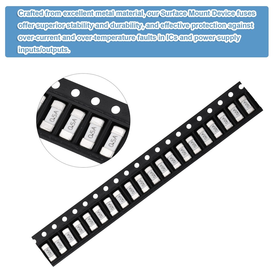 125V 0.5A Surface Mount Device Fuse Ceramic Fuses 0603 Slow Blow 20Pack ...