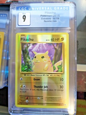 Pikachu 35/108 Reverse Holo XY Evolutions CGC 9 PSA BGS Fast Processing ...