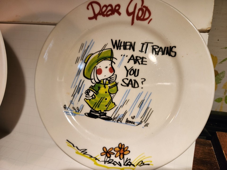 Set/4 Dear God Kids Prayer Plates 7.5 in by Annie Fitzgerald Royal ...