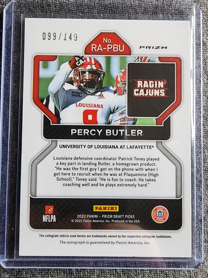 2022 Panini Prizm Draft Picks Percy Butler Auto Blue /149 | eBay