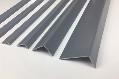PVC CORNER UNEQUAL GRAY PLASTIC 90 DEGREE ANGLE TRIM 1 METRE VARIOUS ...