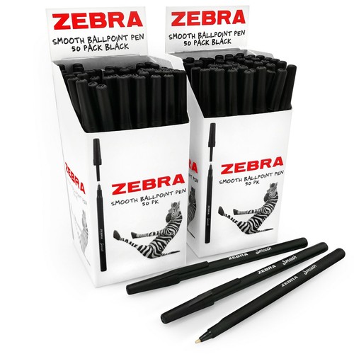 Zebra Smooth Stick Ballpoint Pens - 0.7mm Nib - Black - Pack of 100 ...