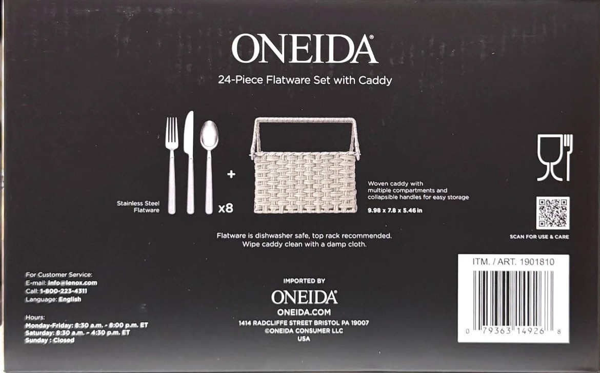 Oneida 24 Piece Flatware Set With Caddy NEW | eBay