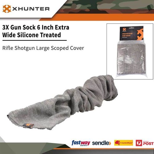 3x Gun Sock 6 Inch Extra Wide Silicone Treated Rifle Shotgun Large ...