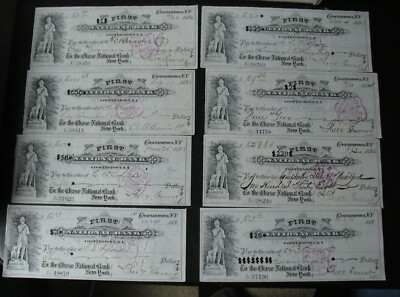 Lot of 8 Vintage 1892 96 Cooperstown NY First National Bank Cancelled ...