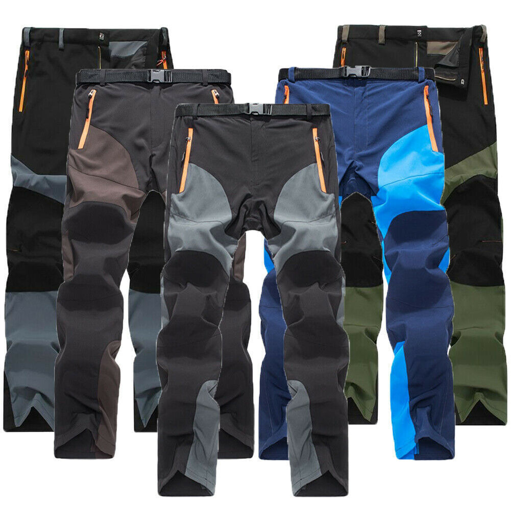 Mens Outdoor Cargo Work Trousers Military Tactical Combat Pants Hiking ...