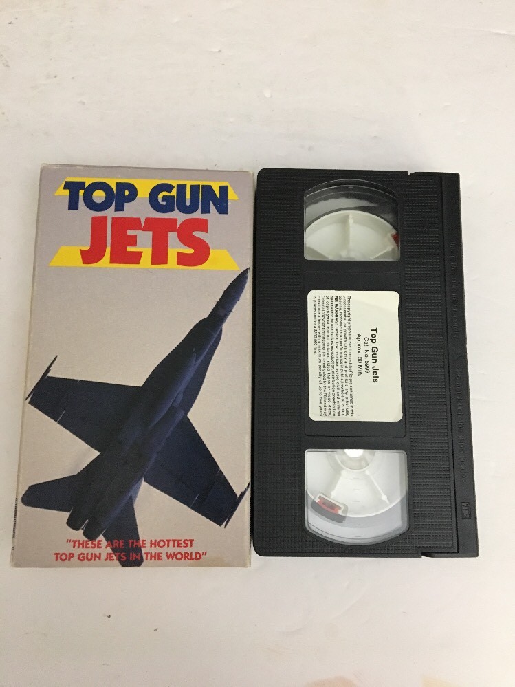 TOP GUN JETS (VHS, 1991) F-14, F-16, F-18, SR71, BLUE ANGELS, HARRIER ...