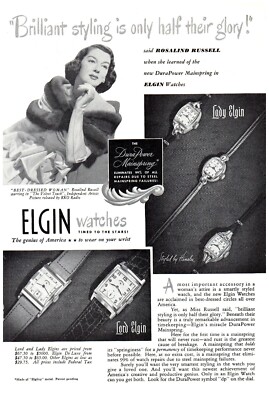 Elgin Watches Rosalind Russell Auntie Mame Timed Stars Print ...