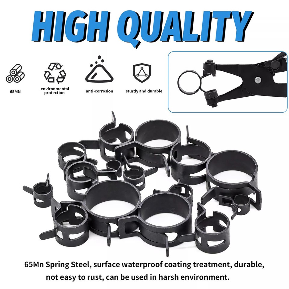 Self Clamping Spring Hose Clips Carbon Steel Clamps Sealing Radiator ...