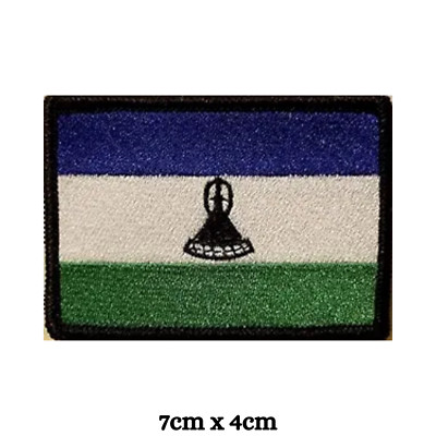 Lesotho International Flag Iron On Patch Embroidered Sew On Applique Badge | eBay